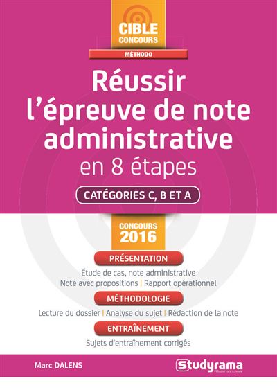 Réussir l'épreuve de note administrative en 8 étapes Rapport ...