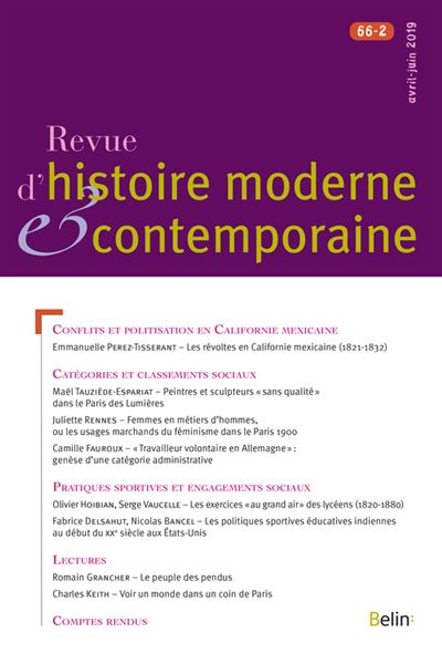 Revue d'histoire moderne et contemporaine, 2019-2 Varia Tome 2 - broché ...