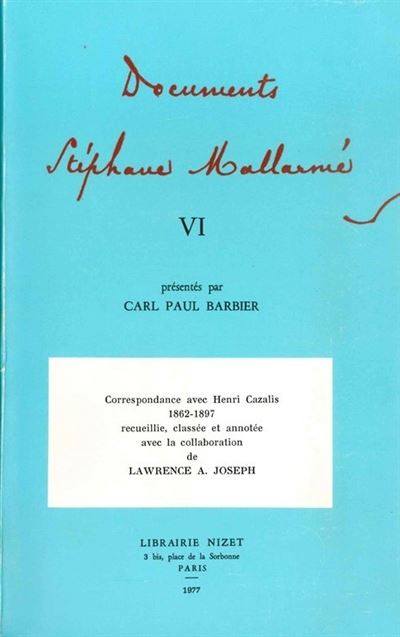 Documents Stéphane Mallarmé VI T6 - broché - Stéphane Mallarmé, Henri ...