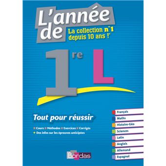 L'Année de 1ère L Toutes les matières - broché - Collectif - Achat ...