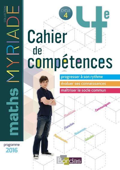 Myriade Maths 4ème Cycle 4, Cahier de compétences Workbook Cahier de l'élève Edition 2018 ...
