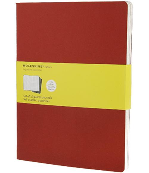 Cahier quadrillé - Très grand format Couverture souple en carton rouge ...