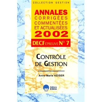 Decf n 7-controle de gestion-acca 2002- Edition 2002 - broché - Anne ...