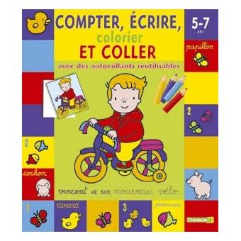 Compter écrire, colorer et coller avec des autocolants réutilisables ...