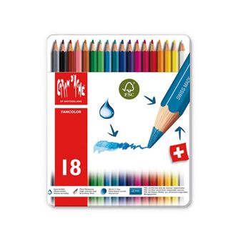 Boîte de 18 crayons de couleur Caran d'Ache Fancolor - Crayon de ...