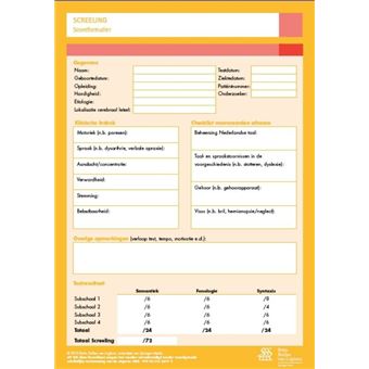 ScreeLing Formulieren Set van 25 formulieren - E. Visch-Brink, M. van ...