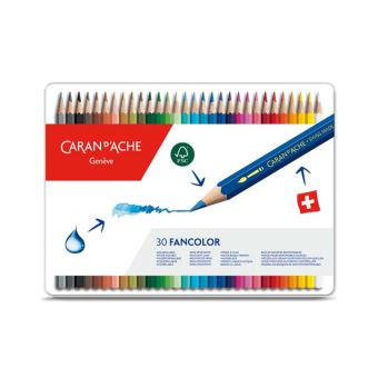 Boîte 30 crayons de couleur Caran d’Ache Fancolor - Crayon de couleur ...