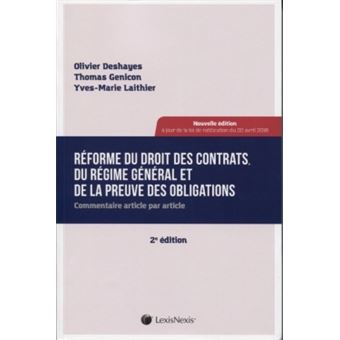 Reforme du droit des contrats du regime general et de la preuve des ...