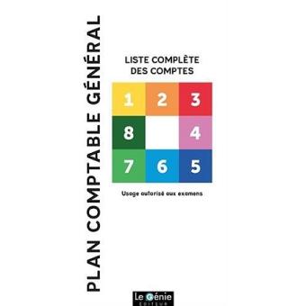 Plan comptable général Liste complète des comptes, Usage autorisé aux ...