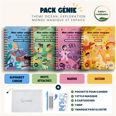 Pack génie Les cahiers magiques de Caaly CP, CE1, CE2, droitier - relié - Alexandra Bessoudo ...