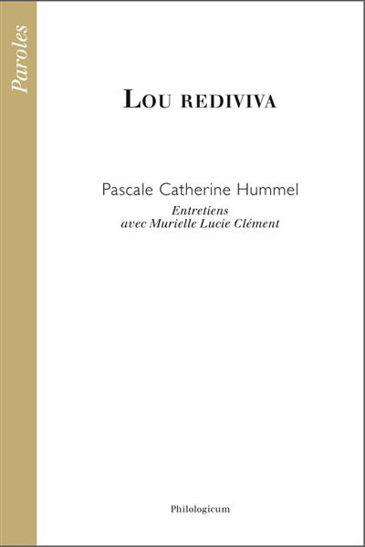Lou rediviva - entretiens avec Murielle Lucie Clément - broché ...