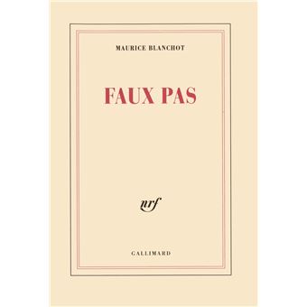 Faux pas - broché - Maurice Blanchot - Achat Livre | fnac