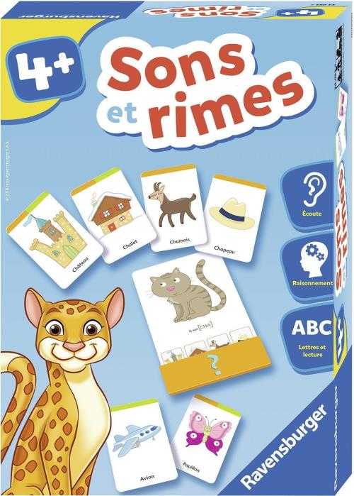 Jeu éducatif Sons et rimes Ravensburger - Jeu écriture et lettres ...