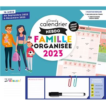Le grand calendrier hebdomadaire de la famille organisée 2023 - broché - Collectif - Achat Livre ...