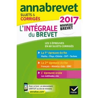 Annales Annabrevet 2017 L'intégrale du nouveau brevet 3e - broché ...