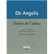 Thème de l'adieu - broché - Milo De Angelis - Achat Livre | fnac