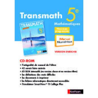 Transmath 5e - manuel numérique enrichi - Cdrom - tarif non adoptant ...