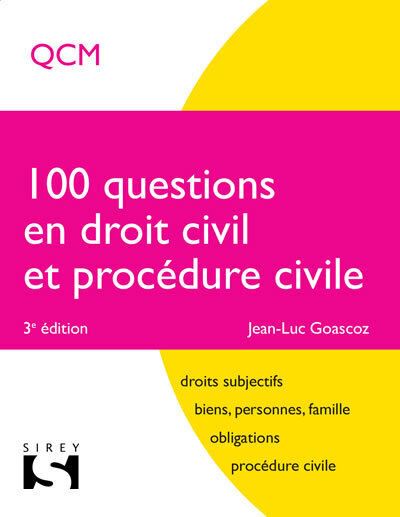 100 questions en droit civil et procédure civile 3ème édition - broché ...
