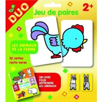 Les animaux de la ferme - Pochette duo - Jeu de paires 2+ - cartonné ...