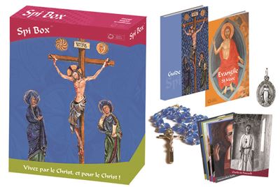 Spi box bleu (éd. 2017) avec 1 medaille,1 chapelet,8 cartes - Gonzague ...