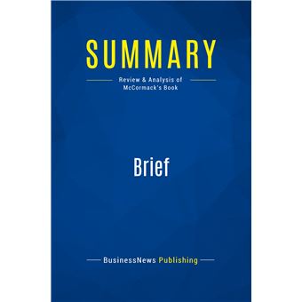 Summary: Brief Review and Analysis of McCormack's Book - broché ...