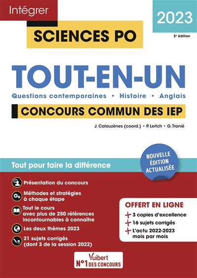 Sciences Po - Tout-en-un - Concours commun des IEP 2023 Questions ...
