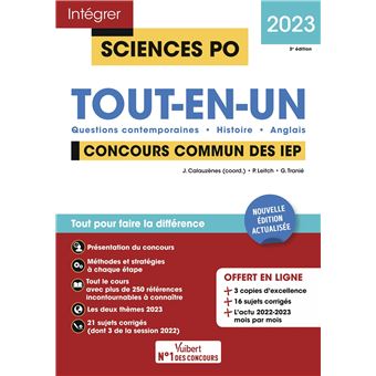 Sciences Po - Tout-en-un - Concours commun des IEP 2023 Questions contemporaines - Histoire ...