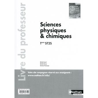 Sciences physiques et chimiques Term ST2S - livre du professeur Livre du professeur - broché ...
