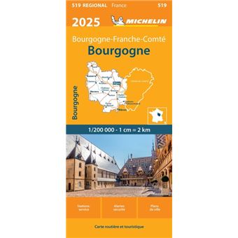 Carte Bourgogne 2023 Michelin Échelle 1/200 000 - broché - Michelin ...