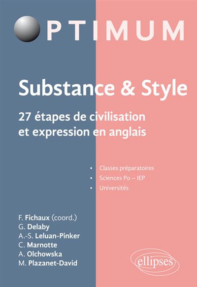 Substance & style. 27 étapes de civilisation et expression en anglais ...