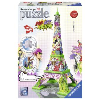 Puzzle 3D 216p Tour Eiffel Builing Pop Art Ravensburger - Puzzle 3D - Achat & prix | fnac