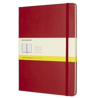 Carnet quadrille tres grand format rigide scarlet - Carnets et journaux ...
