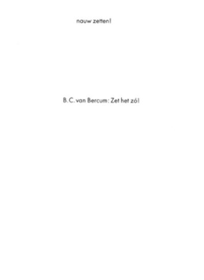 De typografische schatkamer - B.C. Van Bercum : Zet het zó! - Nauw ...