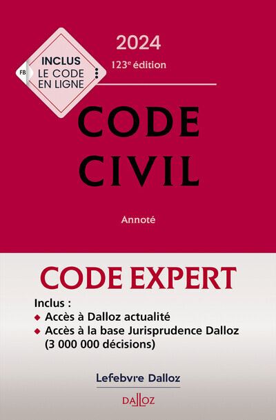 Code Dalloz Expert. Code civil 2024 21ème édition - Livre CD-ROM ...
