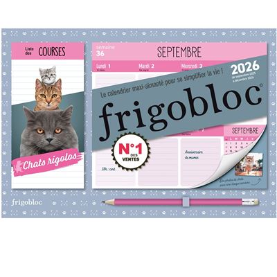 Mini Frigobloc Hebdomadaire 2026 Chats Rigolos (de sept. 2025 à déc ...