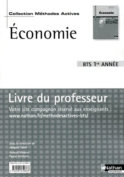Économie - BTS 1re année Livre du professeur Méthodes actives Livre du professeur ma) pro ...