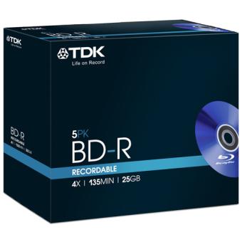 Disques Blu-ray TDK BD-R Recordable 25 Go, Pack de 5 - Montage et connectique PC - Achat & prix ...