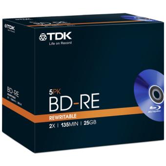 Disques Blu-ray TDK BD-RE Rewritable 25 Go, Pack de 5 - Montage et connectique PC - Achat & prix ...