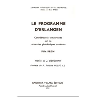 Le programme d'erlangen - broché - Felix Klein - Achat Livre | fnac
