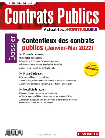 ACCP n° 233 juillet aout 2022 Contrats publics L'actualité de la commande et des contrats ...