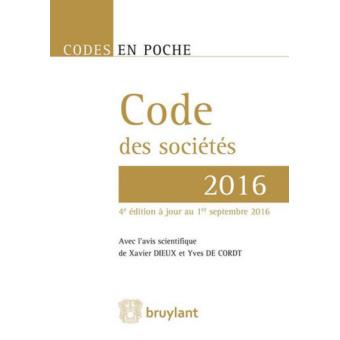Code en poche - Code des sociétés 2016 À jour au 1er septembre 2016 ...