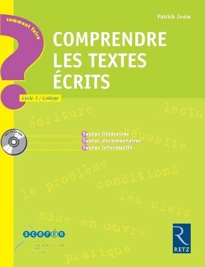 Comprendre des textes écrits (+ CD-Rom) - broché - Patrick Joole ...