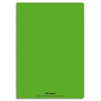 Cahier piqûre Clairefontaine 21x29,7cm, 96 pages grands carreaux, Vert ...