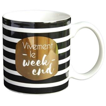 Mug Black & Gold Vivement le weekend - Vaisselle - Achat & prix | fnac