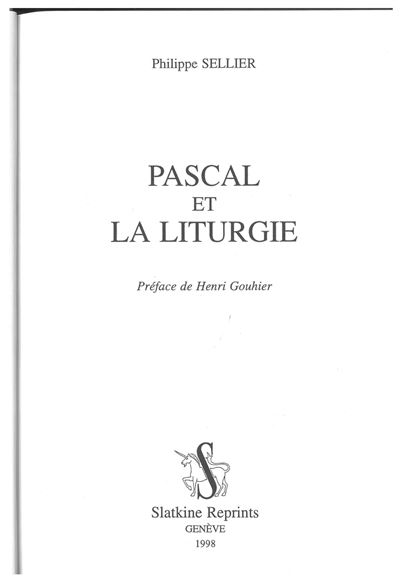 Pascal et la liturgie - relié - P. Sellier - Achat Livre | fnac