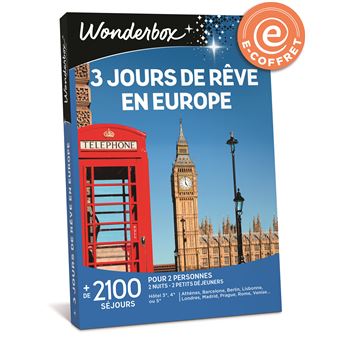 E-coffret Wonderbox 3 Jours de Rêve en Europe, Top Prix | fnac