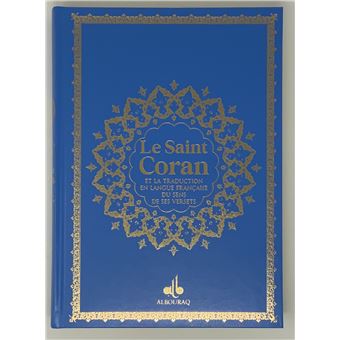 Saint Coran Édition bilingue français-arabe, Couverture Bleu ciel ...