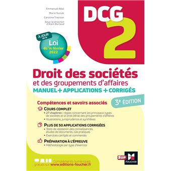 DCG 2 - Droit des sociétés et autres groupements d'affaires - Manuel et ...