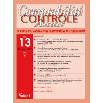 Revue comptabilité contrôle audit Tome 13 Volume 2 - broché - Afc ...