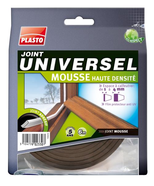 Joint mousse Plasto Universel Marron 6 m x 9 mm - Clous vis et ...